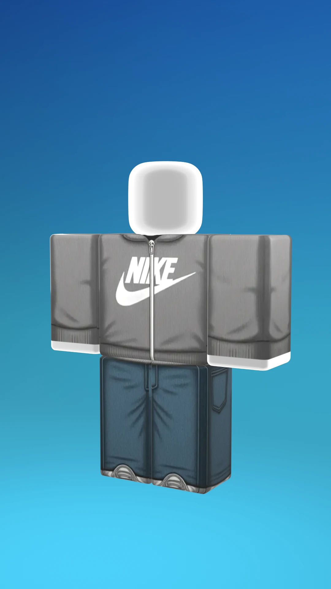 grey nike hoodie with white nike logo on the chest image for Roblox by Arol Arol | Customuse ...